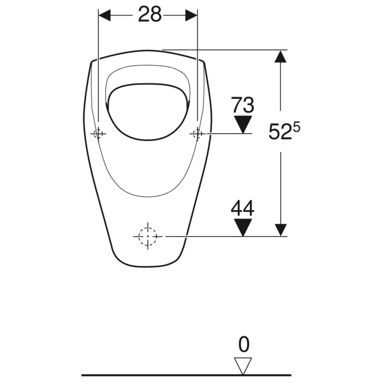 GEBERIT 500.343.01.1 SELNOVA WALL HUNG URINAL WHITE