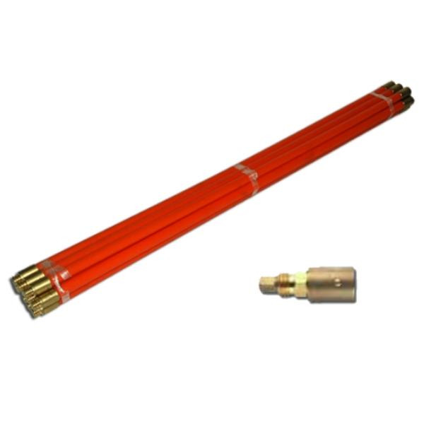 DRAIN CLEAN STEEL SEWER ROD & COUPLING 8mm x 2m HD